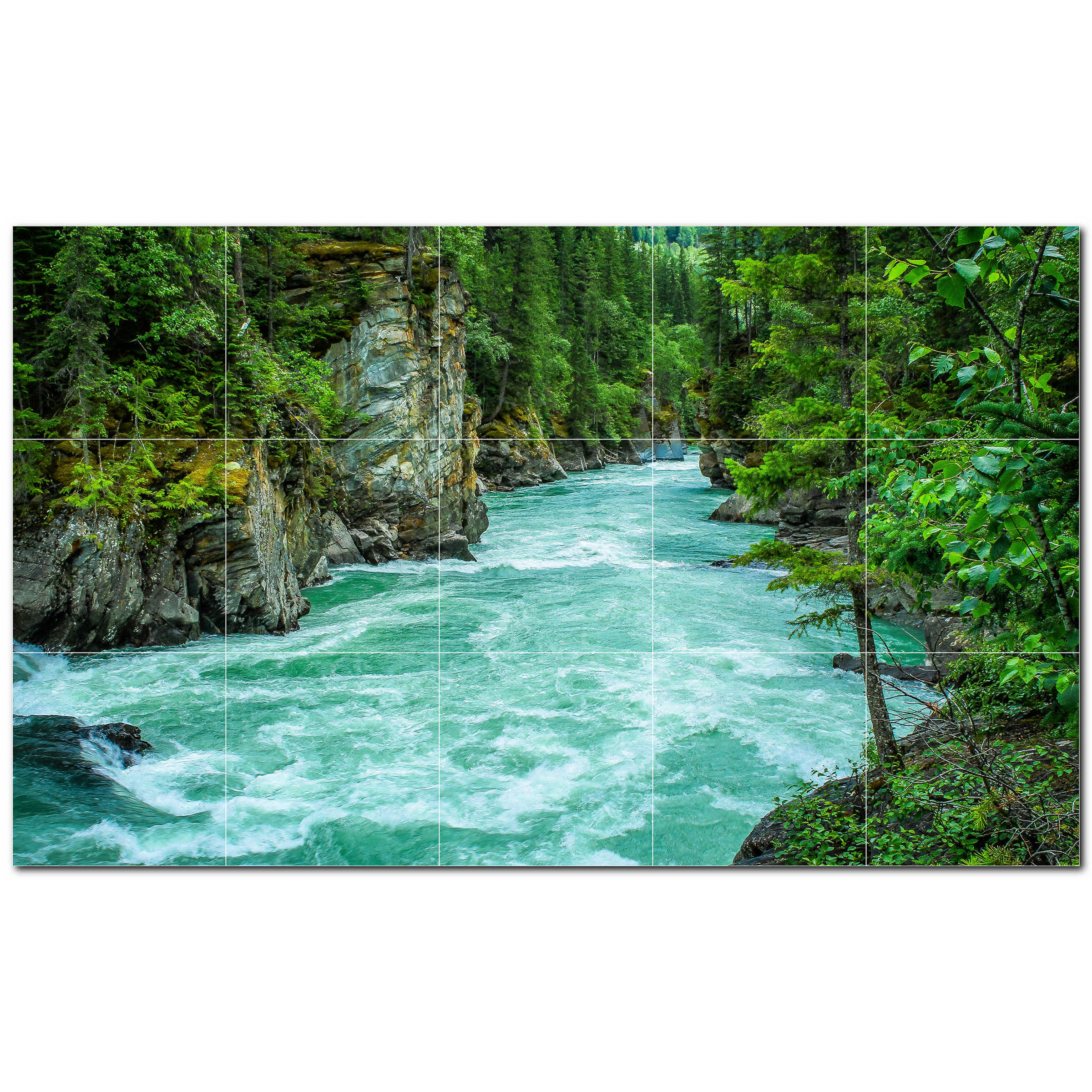 Picture-Tiles.com River Photo 8'' x 8'' Satin Ceramic Decorative Mural ...