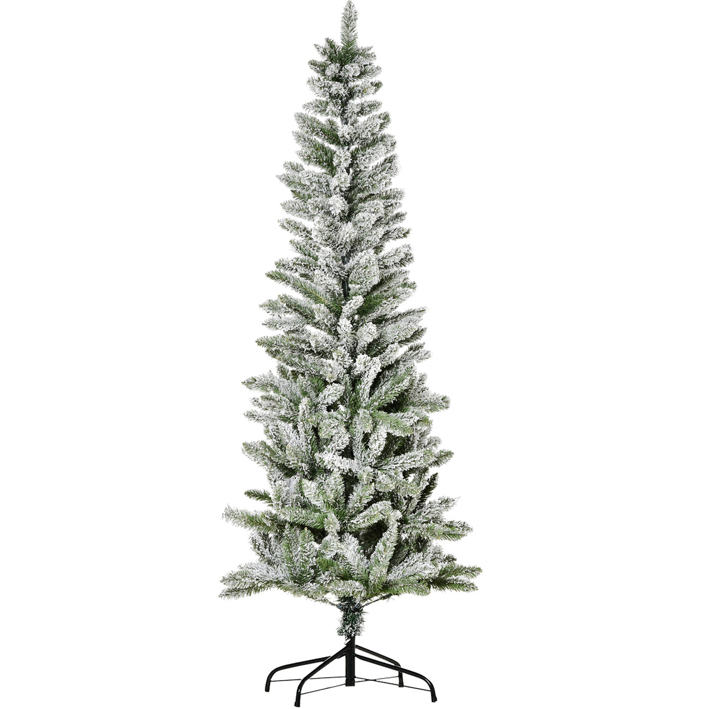 The Holiday Aisle® 6Ft Unlit Snow-Flocked Slim Pine Artificial ...