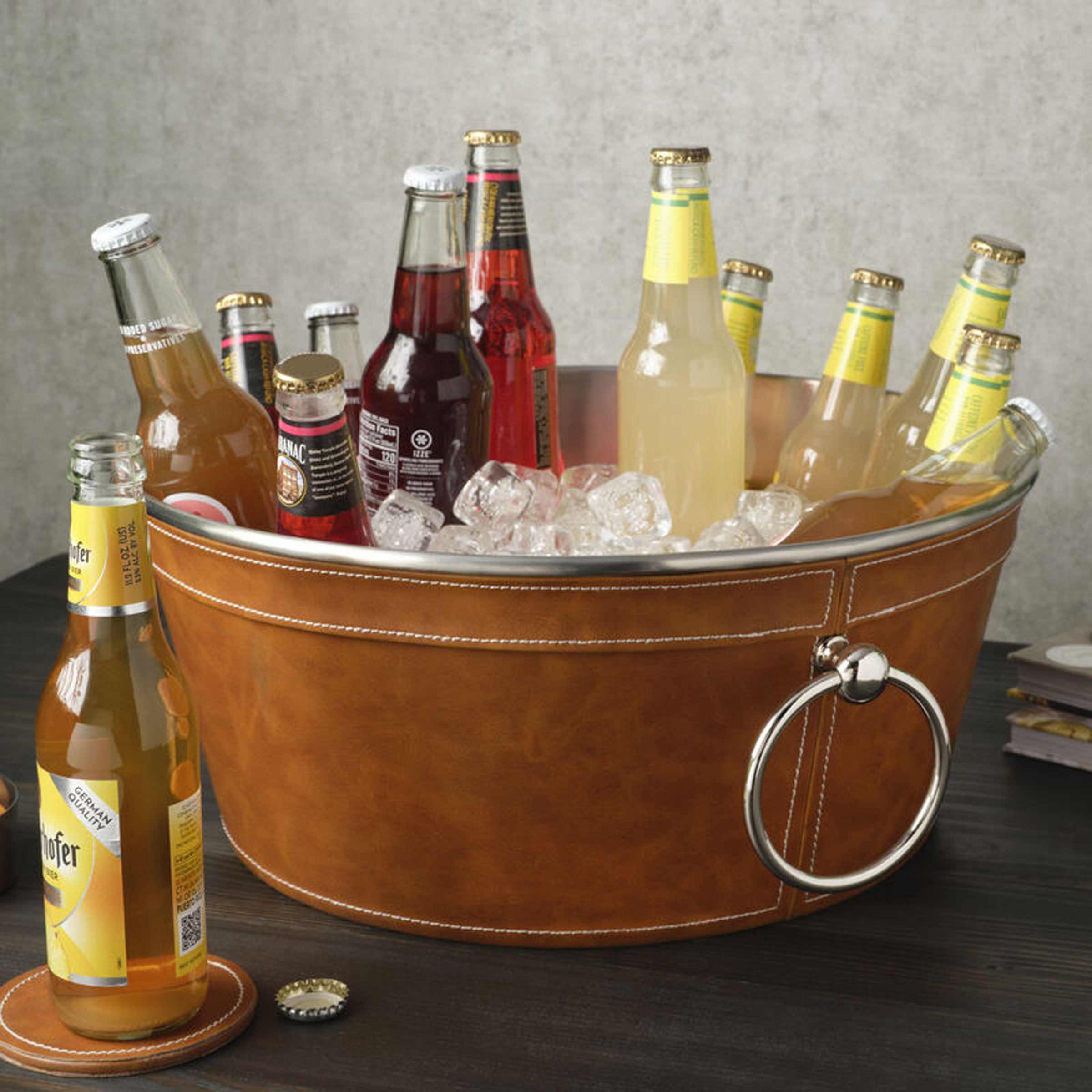 Mikasa Leather Stitched Double Walled Beverage Tub | Wayfair