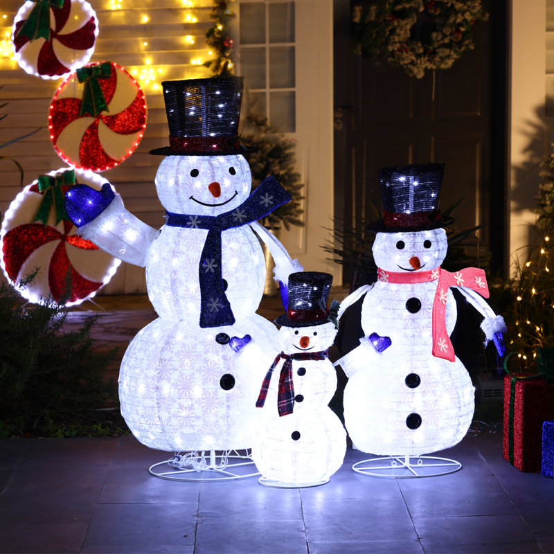 The Holiday Aisle® Snowman Family Lighted Display & Reviews | Wayfair