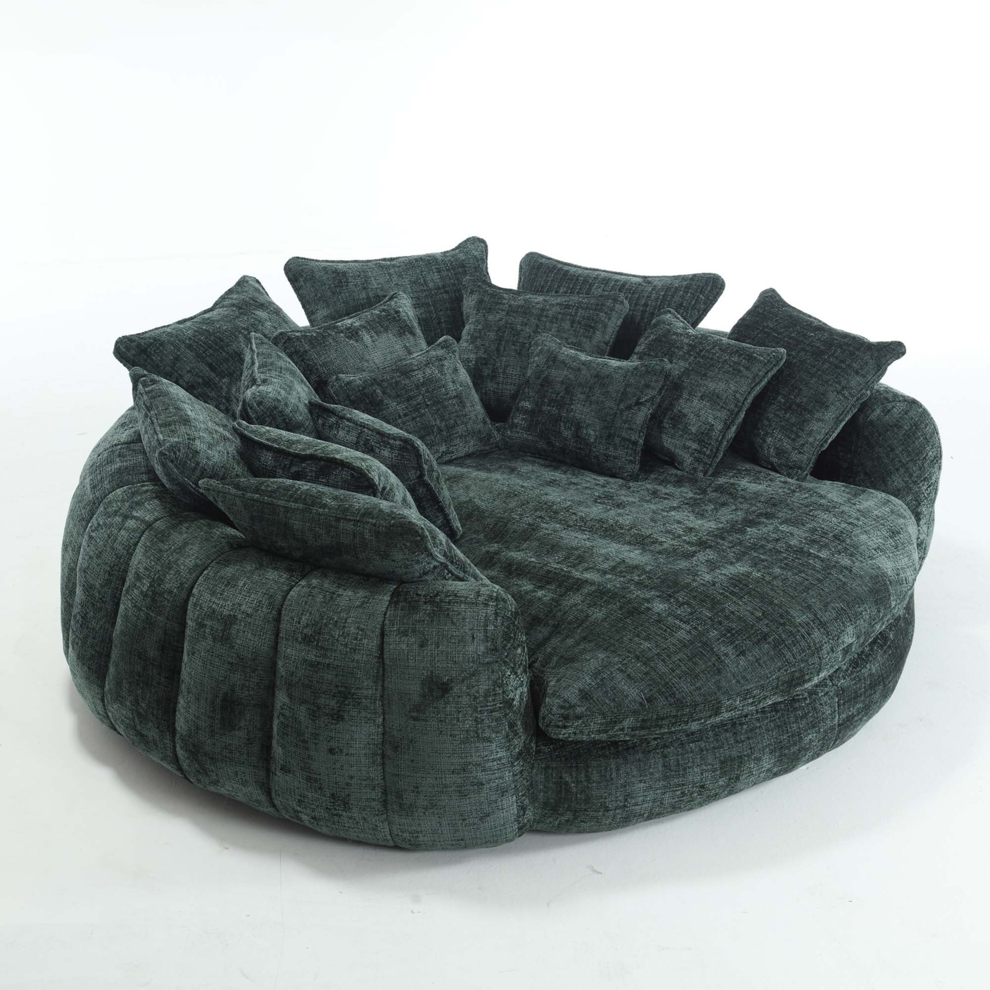 GROUPES Comfortable Oversized Double Loaf High Back Round Sofa Bed With ...