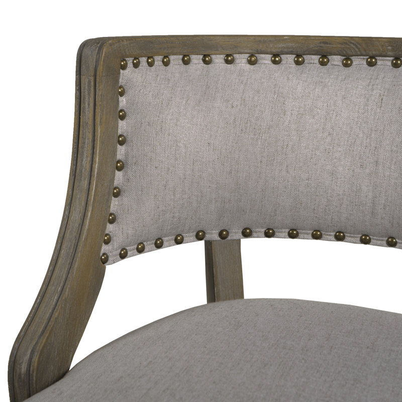 Gracie Oaks Grice Upholstered Counter Stool with Solid Wood Frame ...