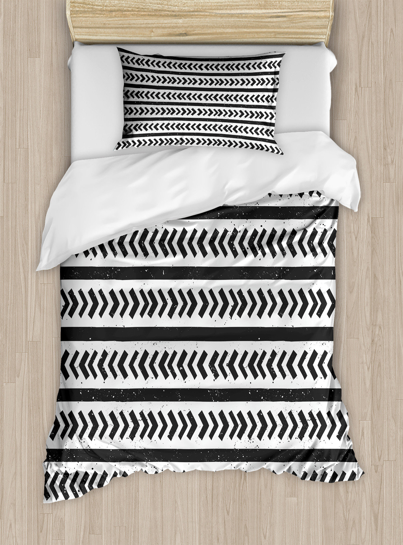 Ambesonne Geometric Duvet Cover Set, Stripes Arrow Shapes, Twin ...
