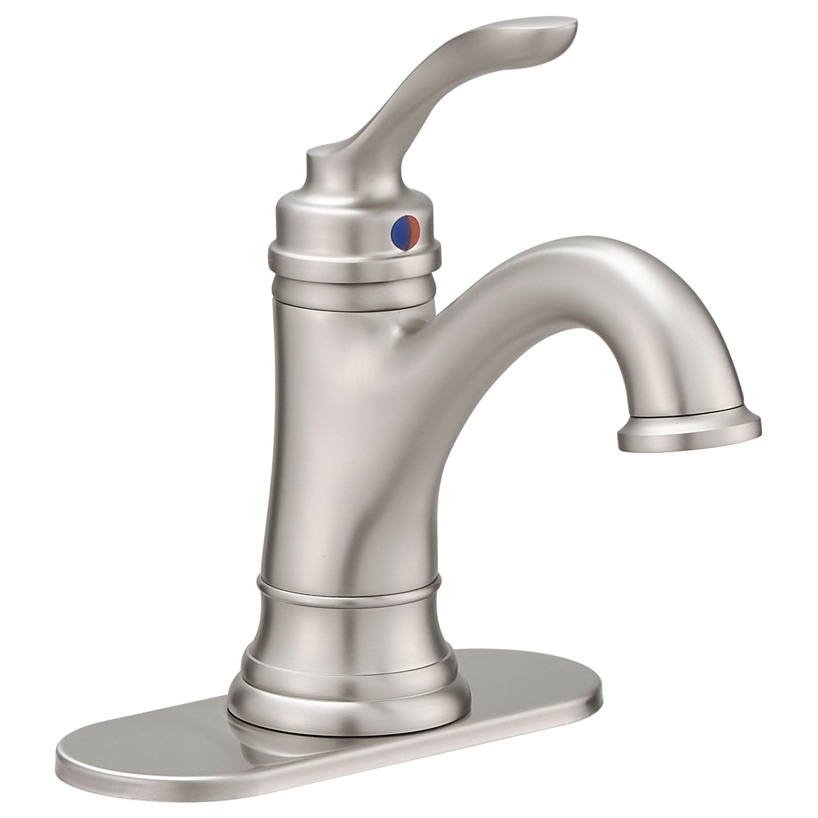 Greenspring Brass Single Hole Bathroom Faucet Short Round Panel 62 Hose ...