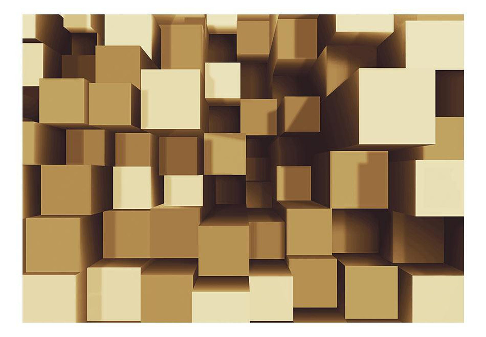 Everly Quinn Peel & Stick 3D Illusion Wall Mural - Big Golden Blocks ...