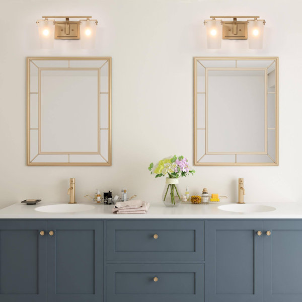 Mercer41 2-Light Dimmable Modern Frosted Glass Vanity Light | Wayfair