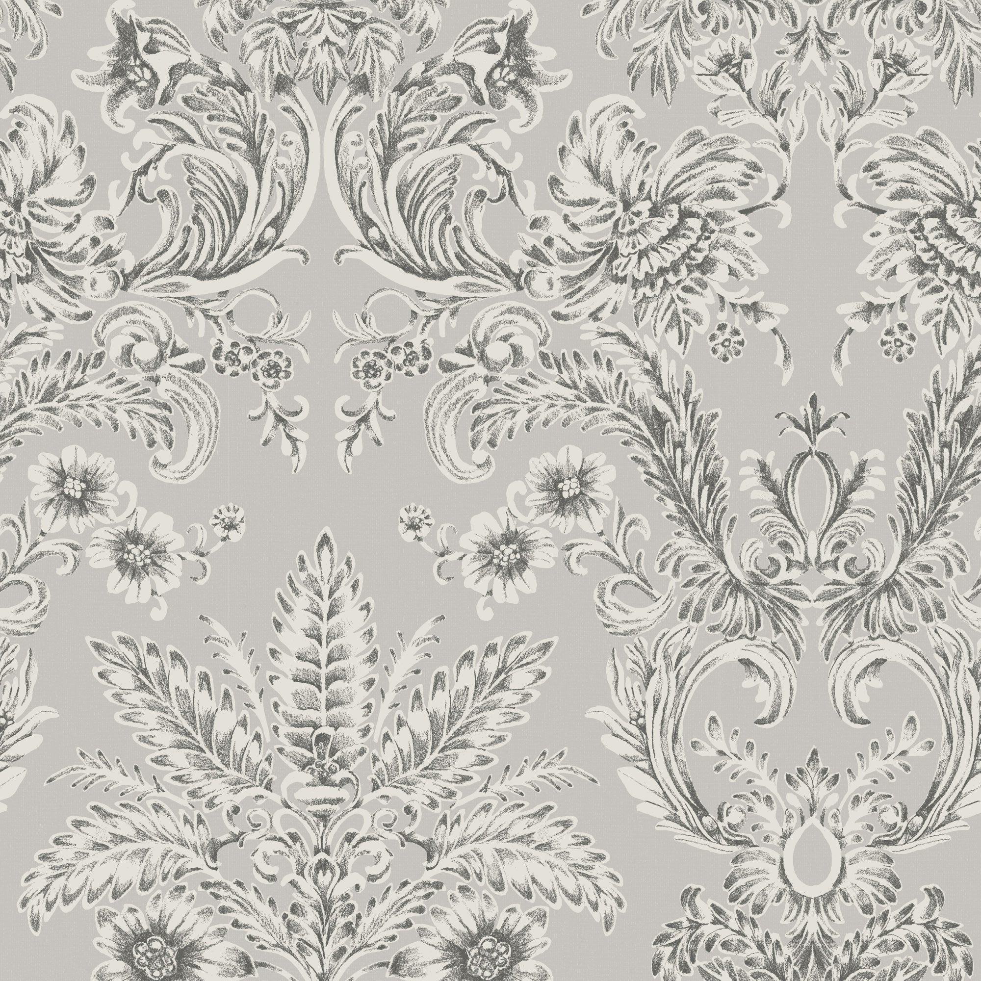 Mitchell Black Parlor Paper - Silverprint Wallpaper | Wayfair