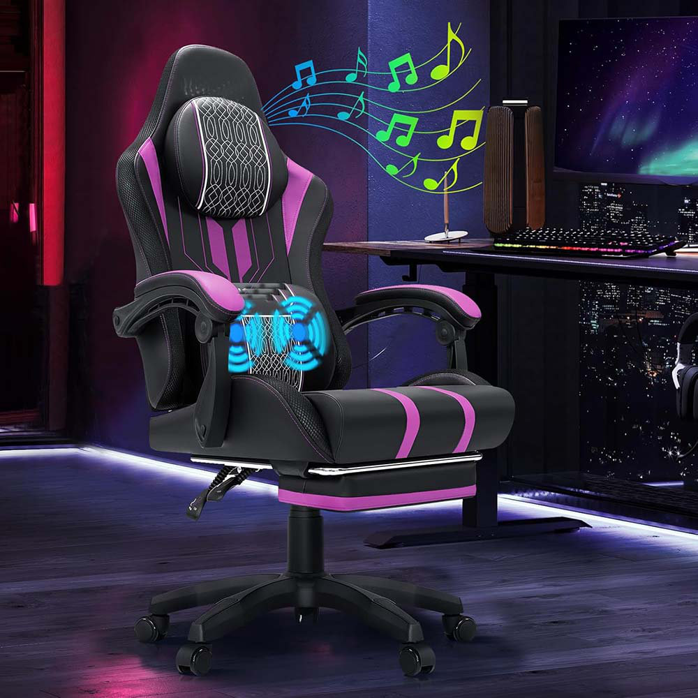 Inbox Zero Gaming Chair With Speakers Massage Big And Tall Gaming ...