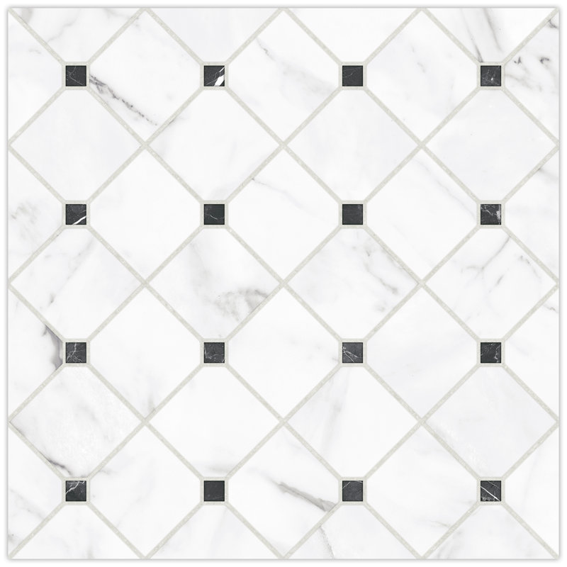 Merola Tile Tuscany 17.5" x 17.5" Marble Look Wall & Floor Tile ...