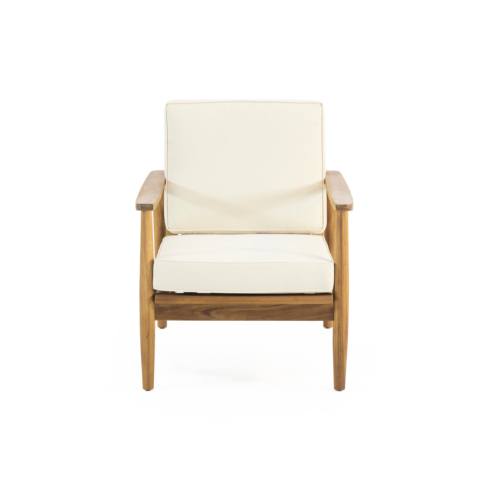 George Oliver -hued Patio Chair - , Classic Slat Panel Seat Outdoor ...