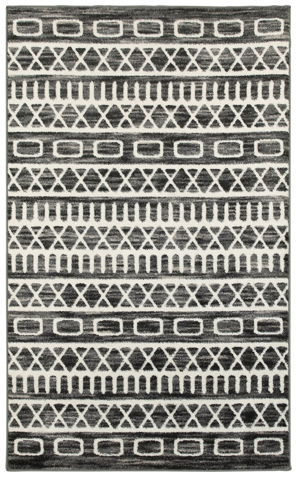 Foundry Select Black And White Geometric Area Rug | Wayfair