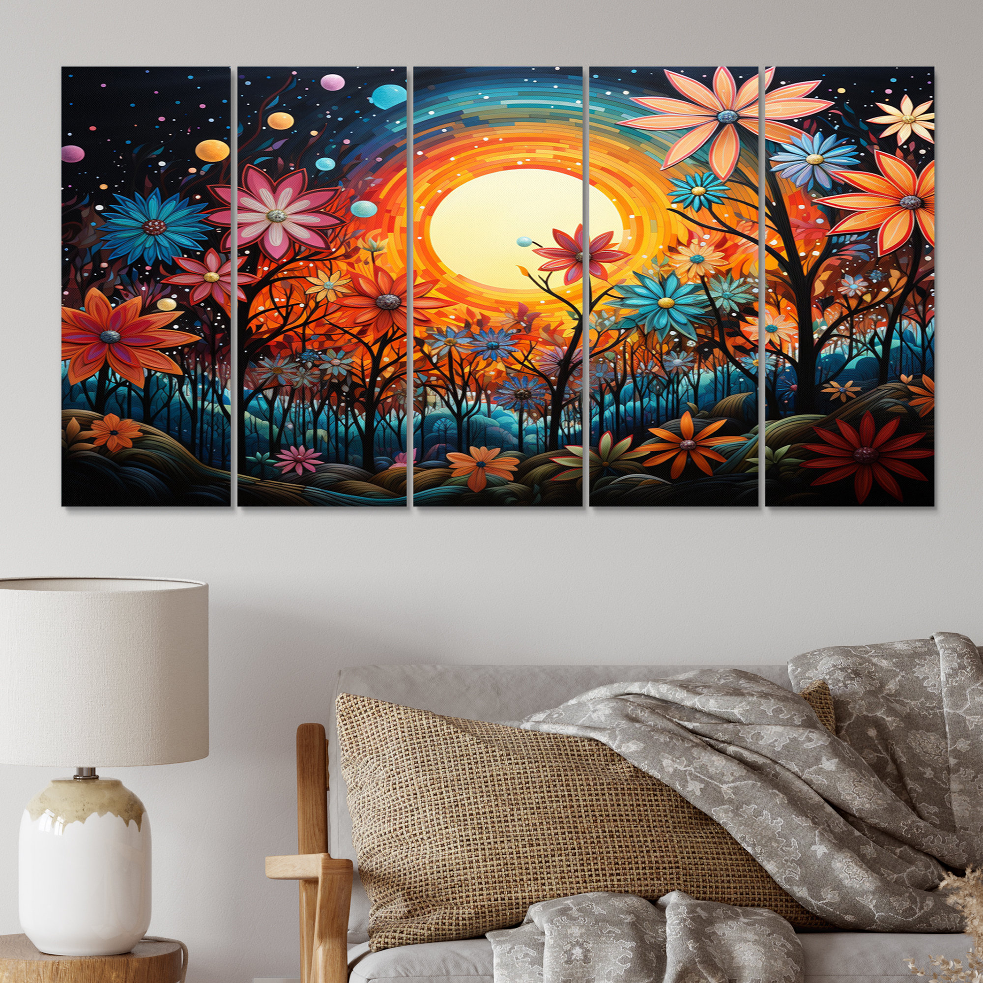 Winston Porter Palm Trees Palm Dot Collage - Palm Trees Wall Decor - 5 ...