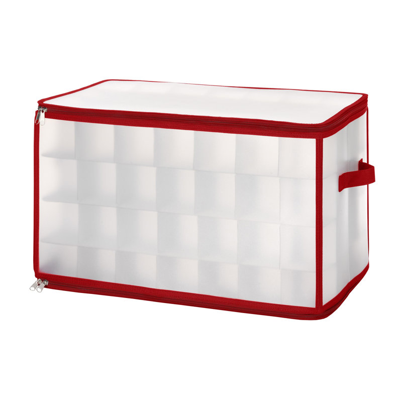 Whitmor Christmas Large Ornament Storage Zip Chest with 112 ...