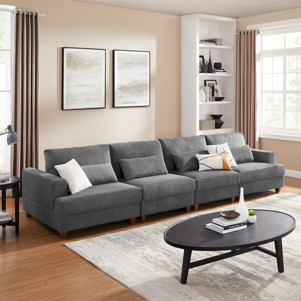 Latitude Run® Genaveve 147'' WUpholstered Sliding Back Modular Sofa ...