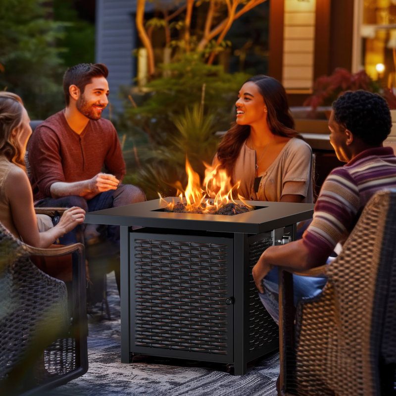 Furnimics Fire Pits Outdoor Gas Fire Pit, 50,000 BTU Steel Fire Table ...