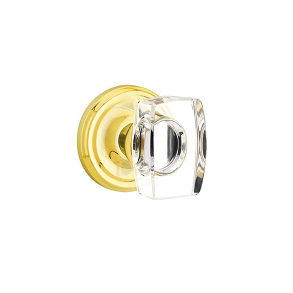 Emtek Privacy Knobset w/ Regular Rosette and Windsor Glass Knob | Wayfair