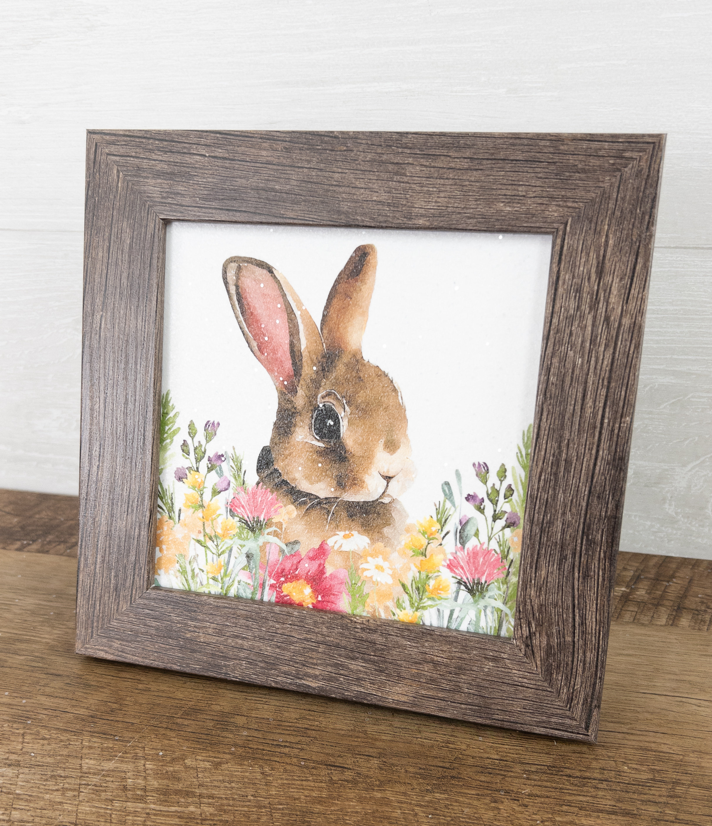 The Holiday Aisle® Pink Floral Easter Rabbit Bunny Spring Framed On ...