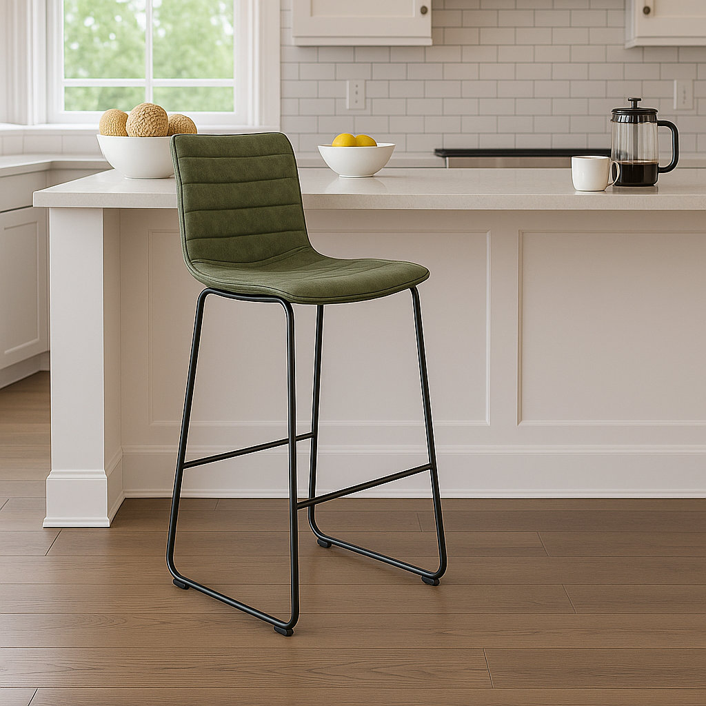 Latitude Run® Brooklyn Modern Upholstered Leather Bar Stool – Counter ...