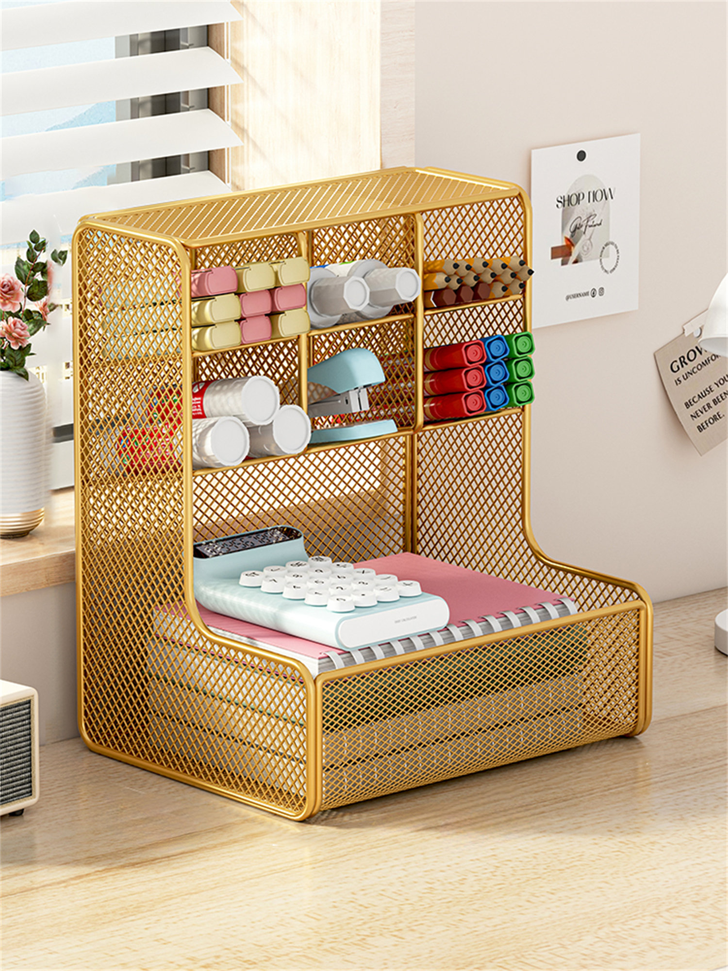 Latitude Run® Office File Shelf, Desktop Document Organizer Rack | Wayfair