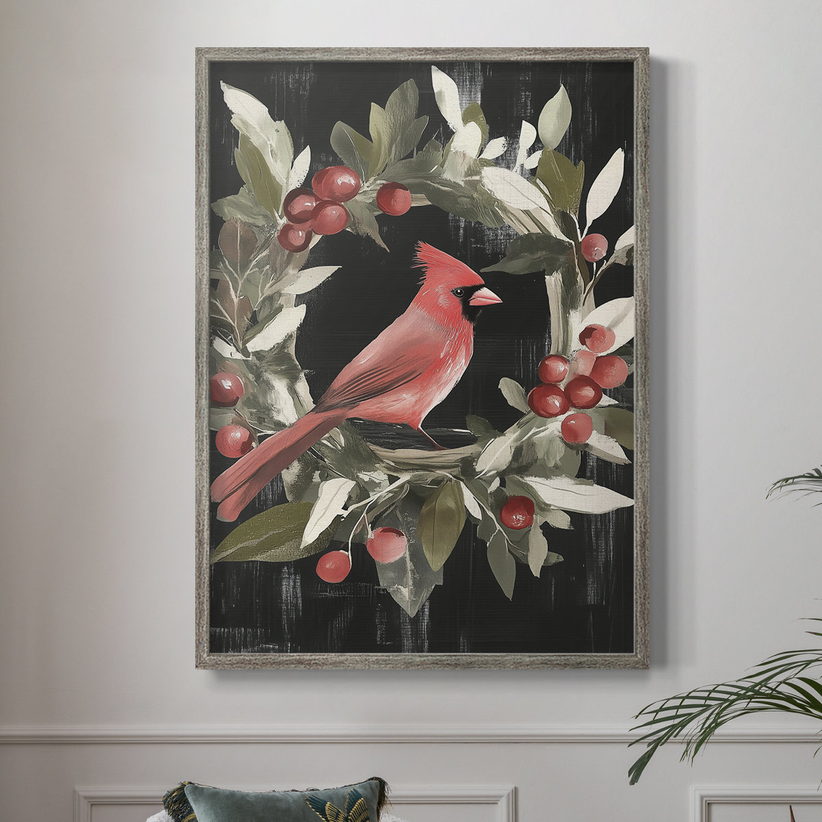 The Holiday Aisle® Christmas Holiday Art CXXXIII Framed Print - Solid ...