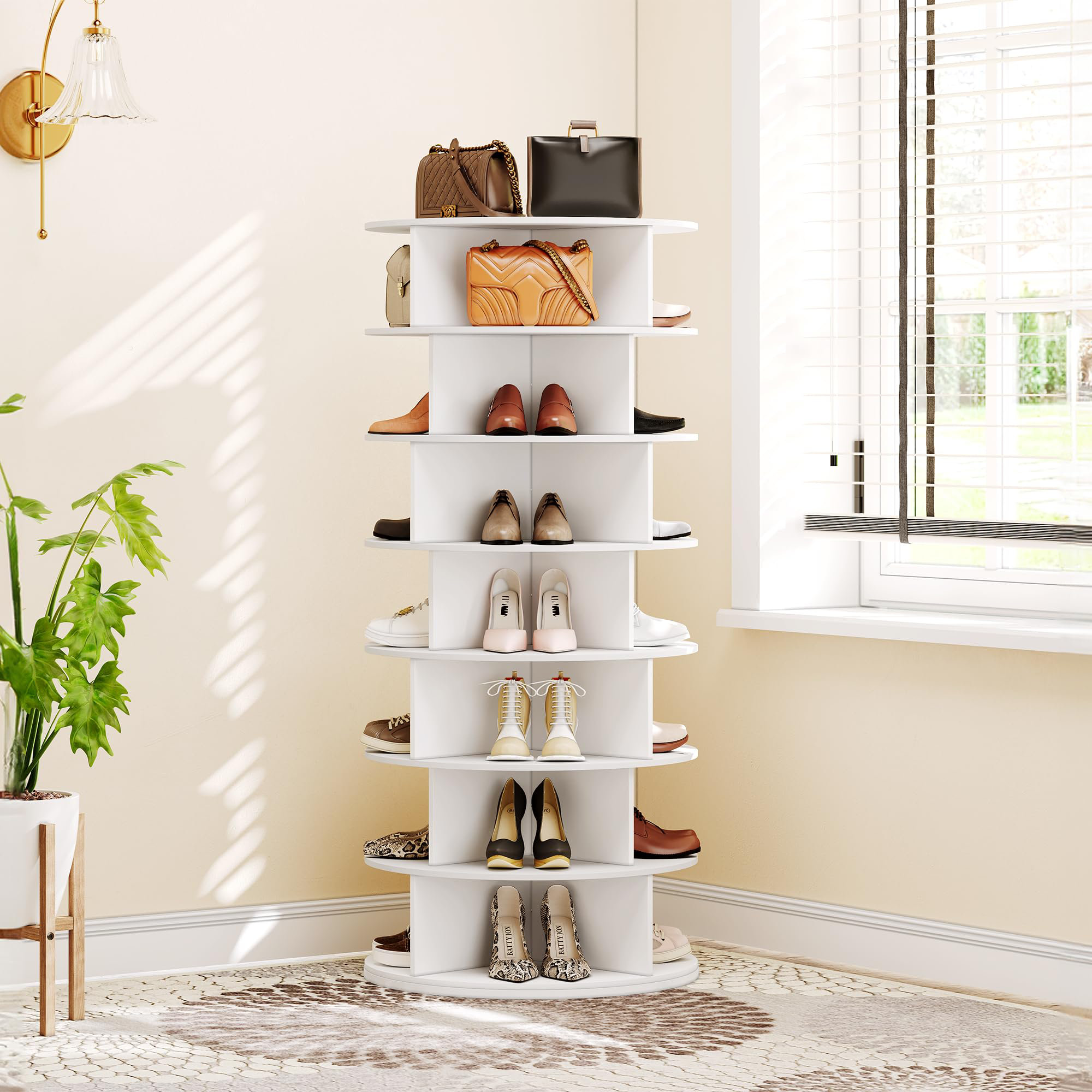Latitude Run® Modern Minimalist 7-tier Rotating Shoe Rack & Reviews ...