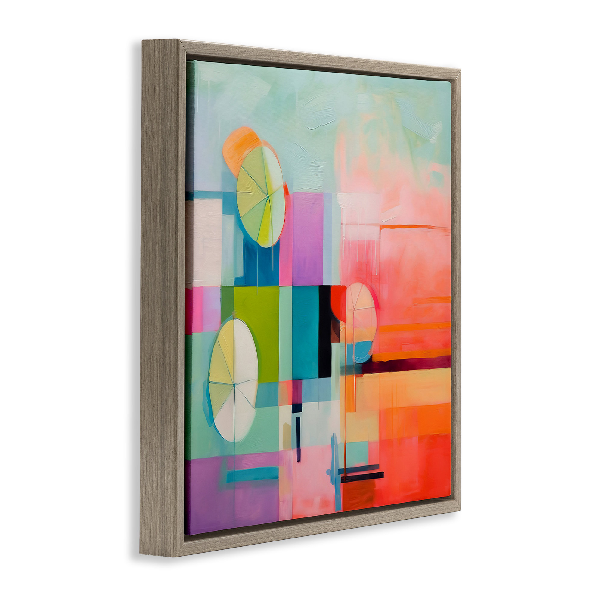 Beachcrest Home™ Beach Umbrellas Abstraction Framed Floater Canvas Wall ...