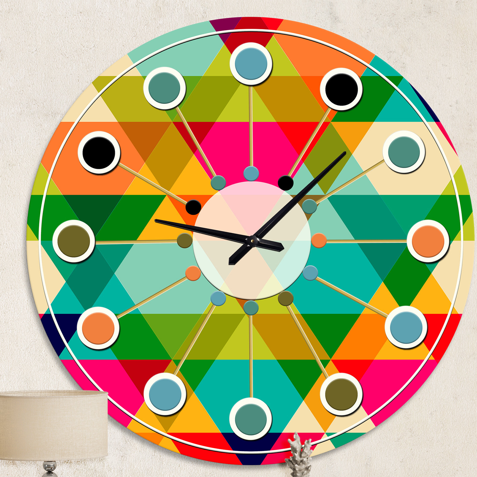 East Urban Home Diamond Retro IX - Mid-Century Modern wall clock | Wayfair