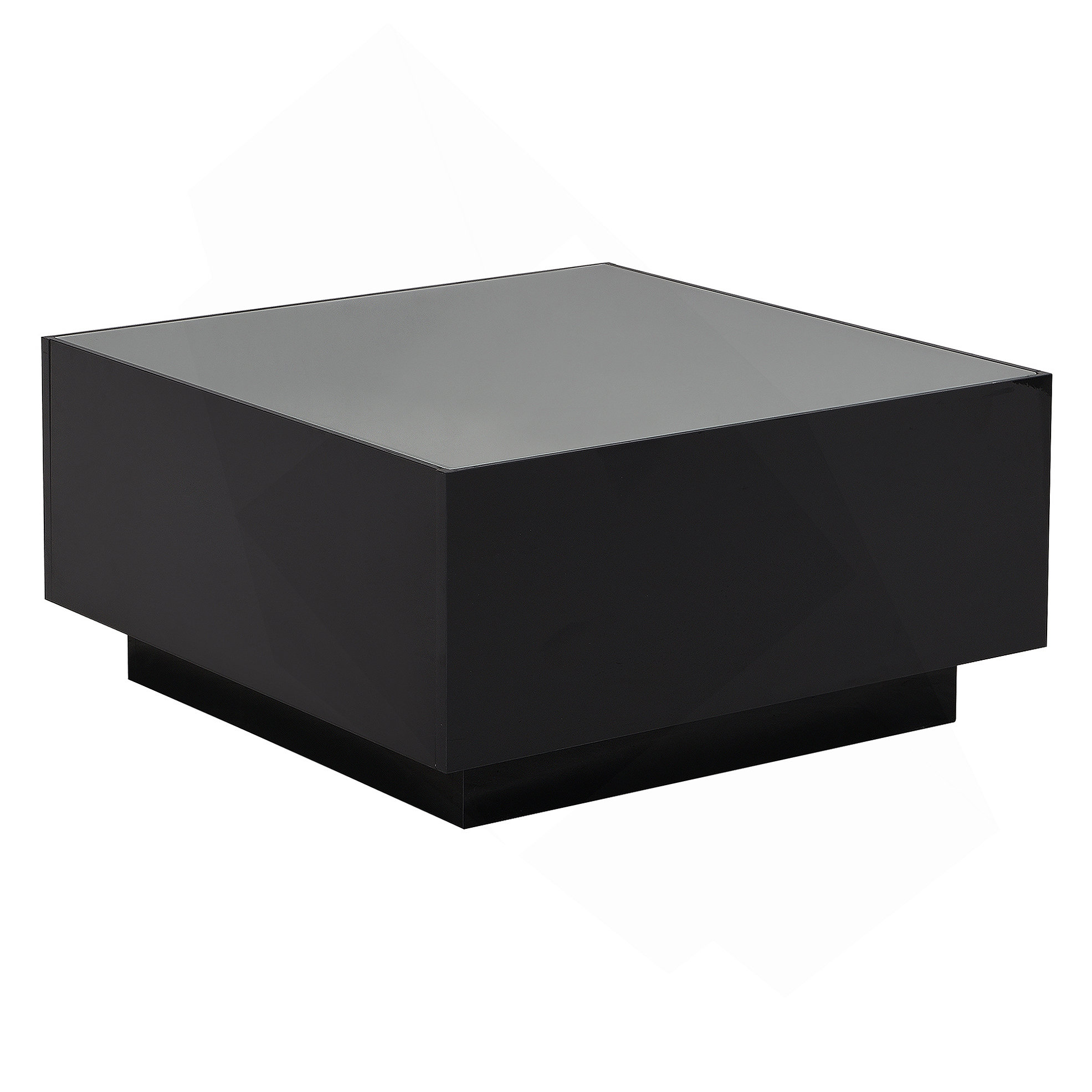 Ivy Bronx Square High Glossy Coffee Table with 16-color LED Strip ...