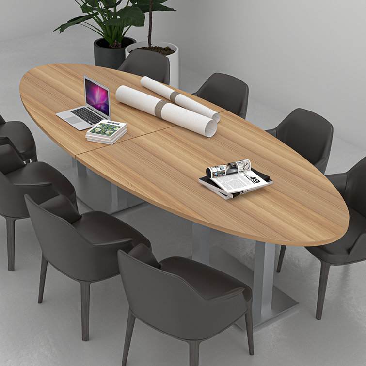 Skutchi Designs, Inc. 10 Ft Oval Conference Room Table With Metal Bases ...