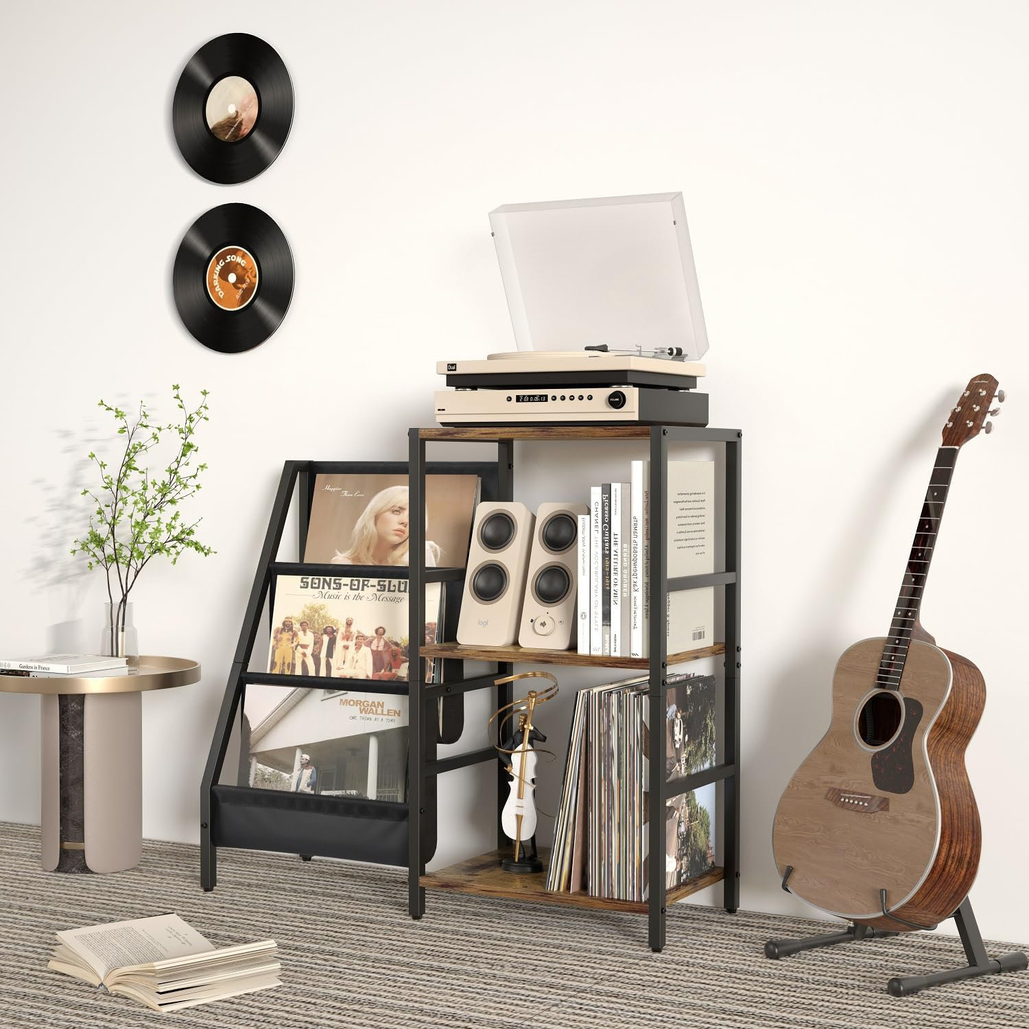 17 Stories Record Player Stand with Vinyl Storage - Wayfair Canada