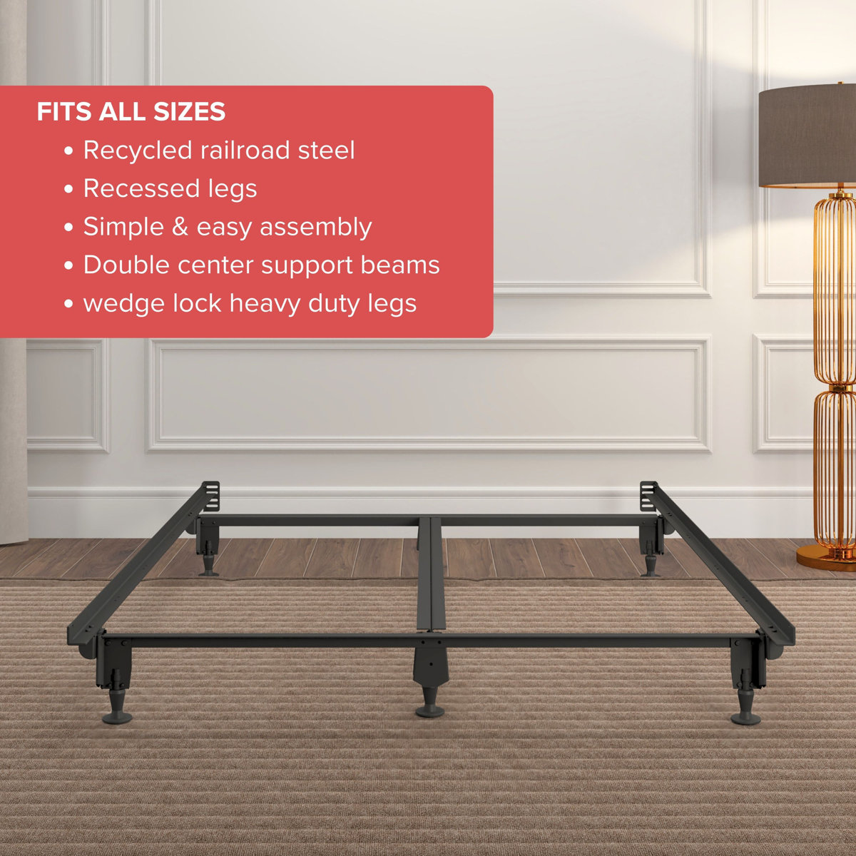 Home by Hollywood Inst-a-matic Bed Frame with Rollers & Reviews | Wayfair