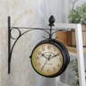Astoria Grand Wall Clock Double Sided 9.8"/25Cm Vintage Wrought Iron ...