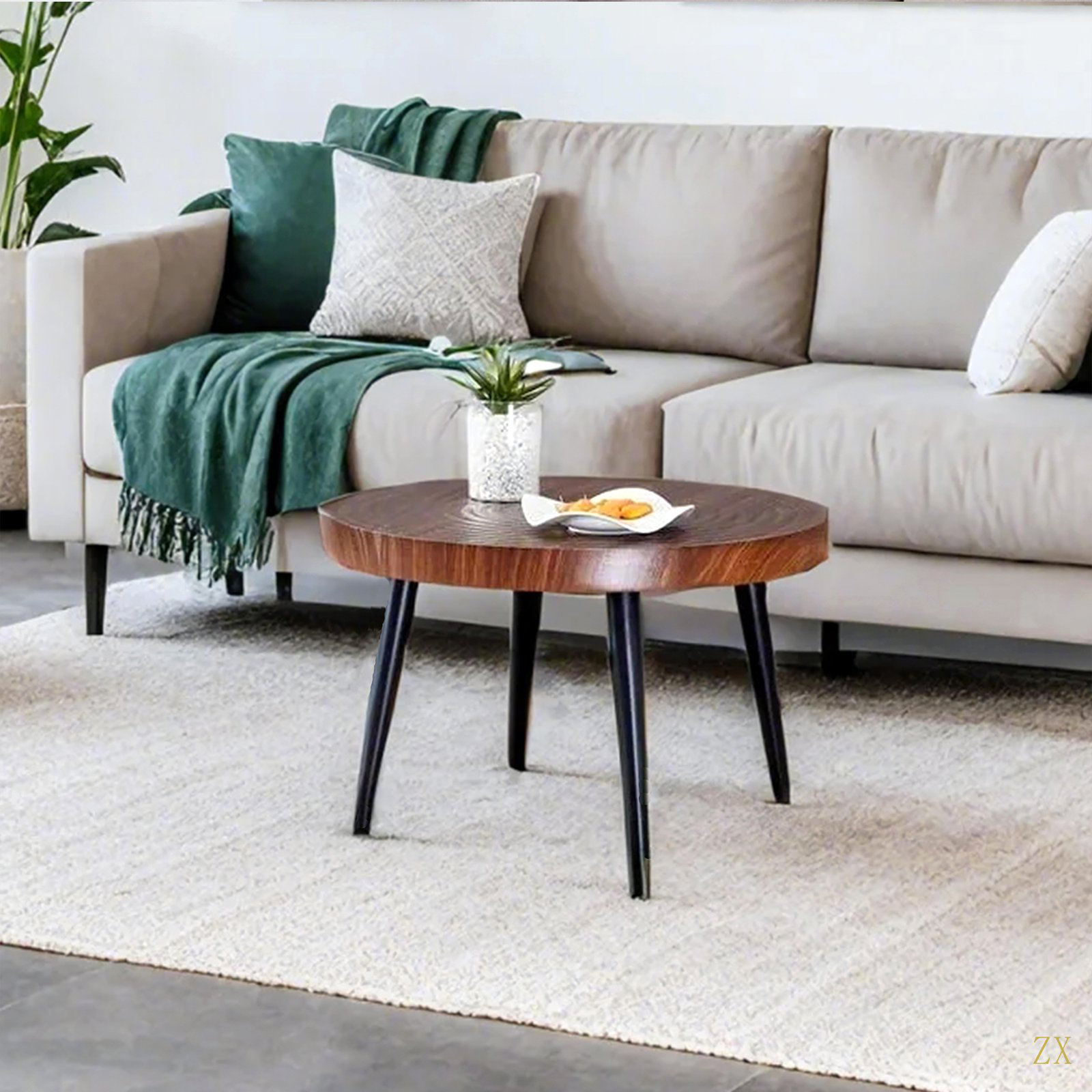 George Oliver Modern Round Coffee Table - Annular Texture | Wayfair