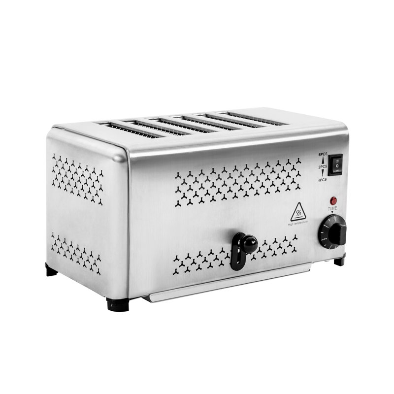 CNCEST 6-Slice Pop-up Stainless Steel Bread Baking Machine with Timing ...