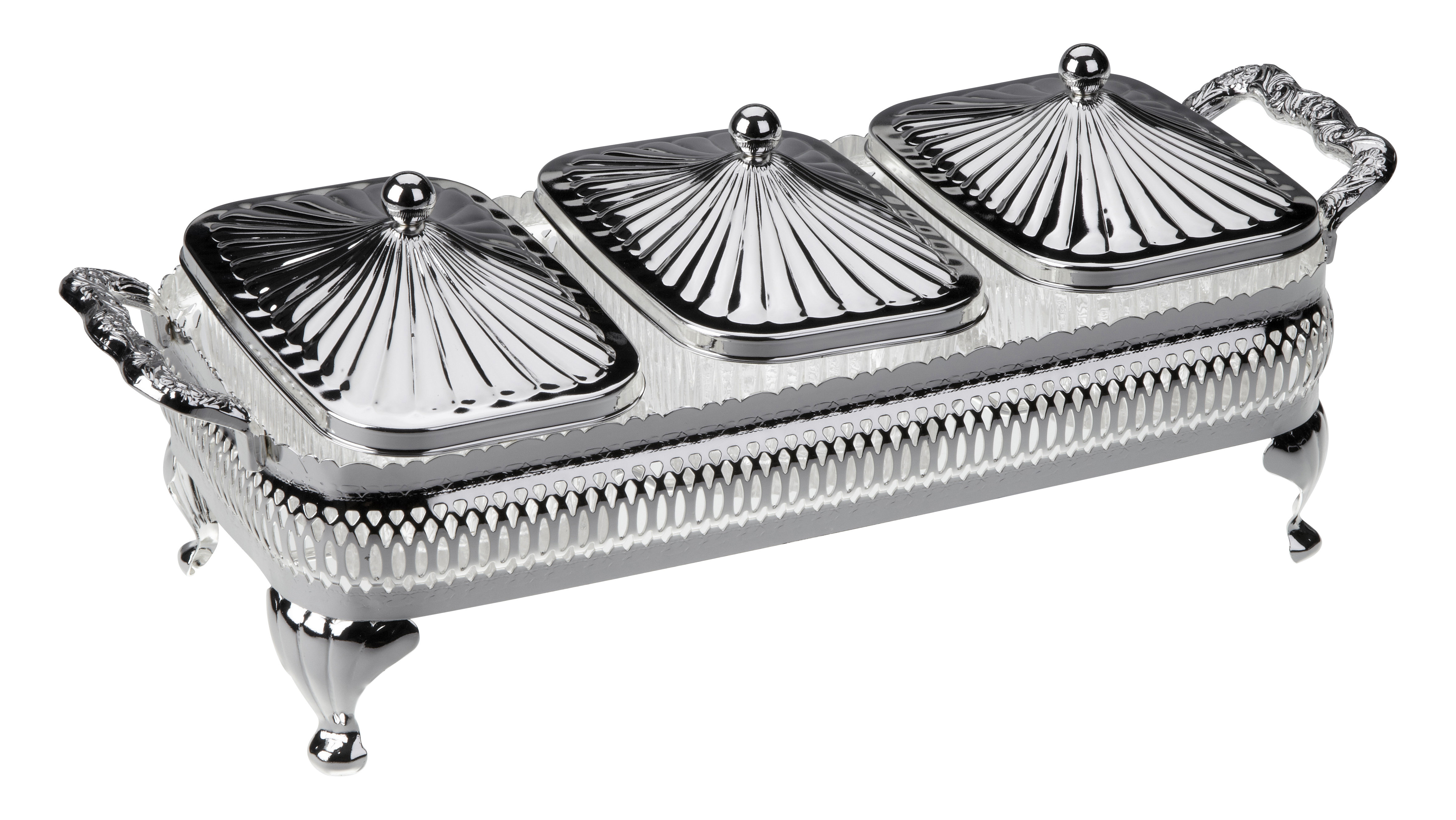 Corbell Silver Company Queen Anne 3 Piece Oblong Party Dish & Reviews ...