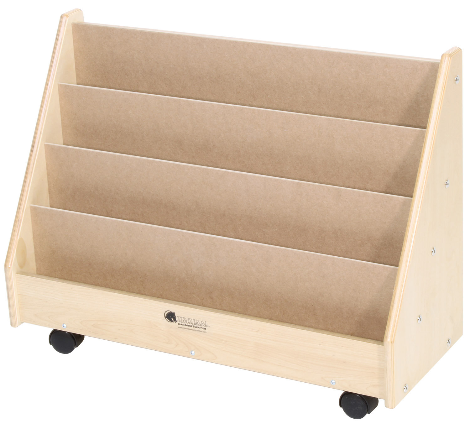 Trojan Classroom Furniture Double Sided 4 Compartment Book Display with ...
