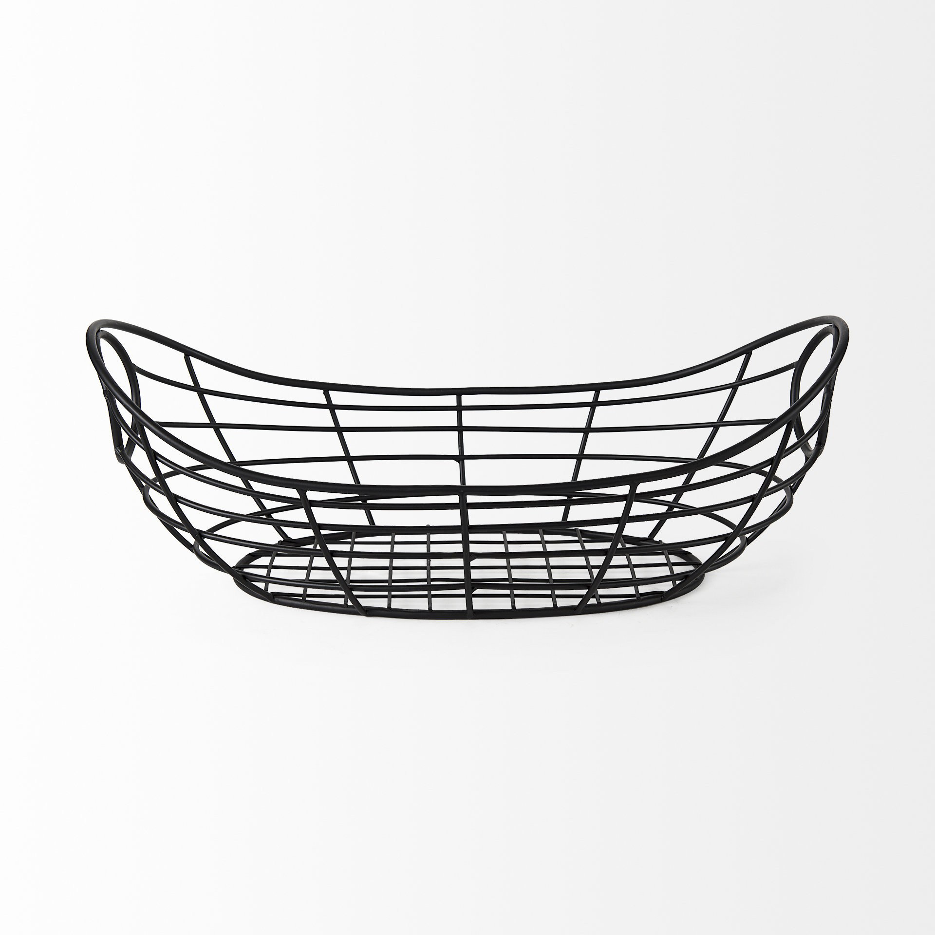Red Barrel Studio® 22" Black Metal Oval Storage Basket | Wayfair
