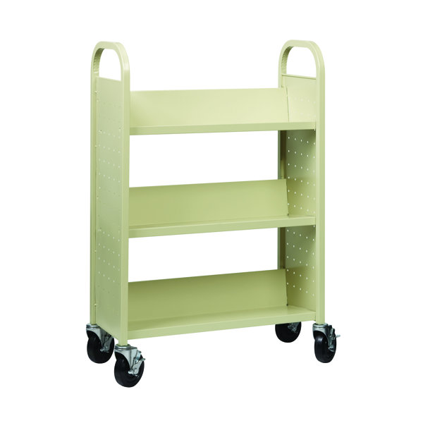 Inbox Zero Christiern Single-sided Mobile Book Cart for Schools and ...