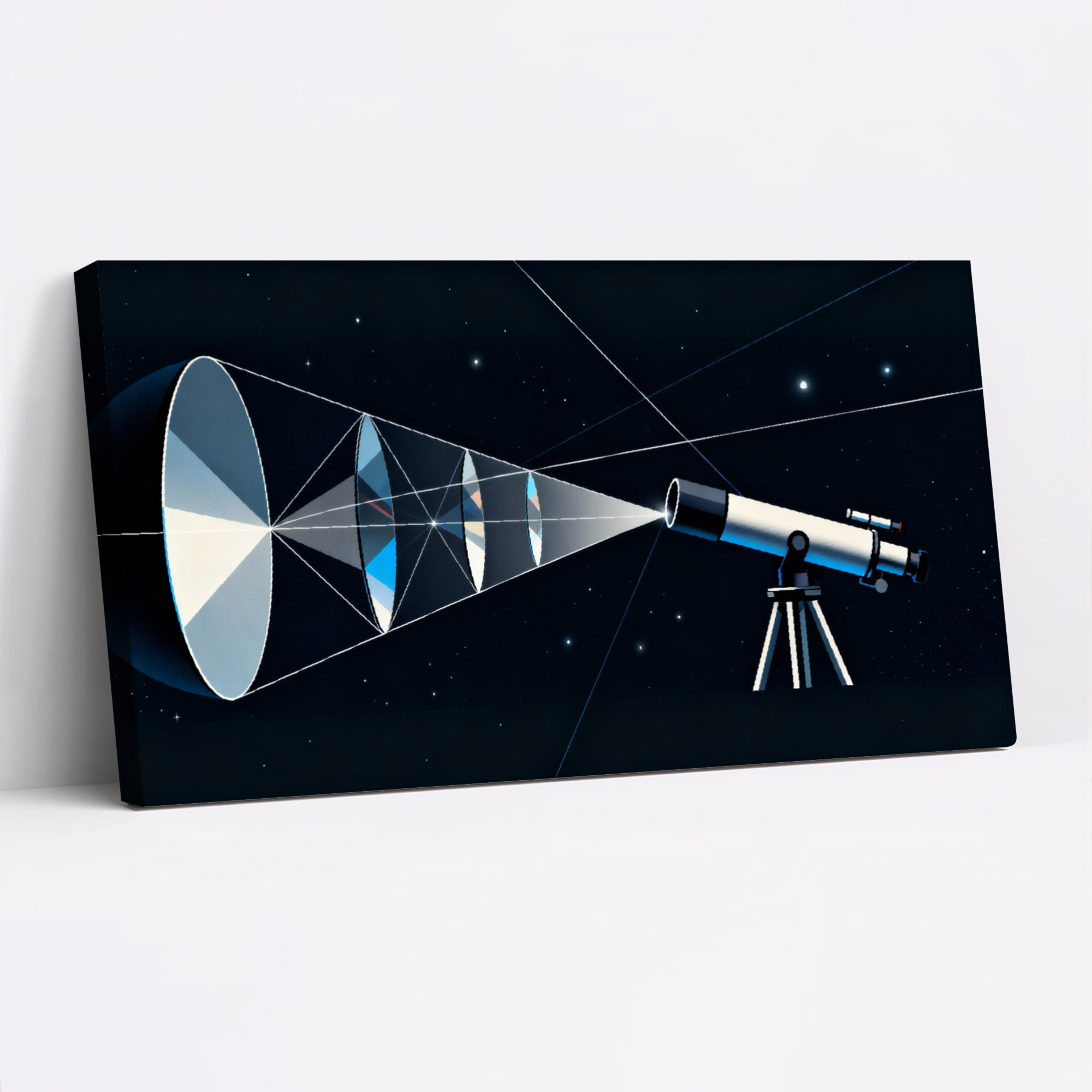 Mercer41 Telescope And Light Refraction Diagram Canvas Wrapped Wall Art ...