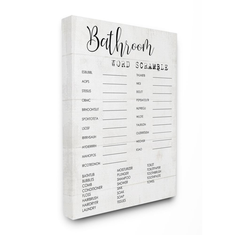 Wade Logan® Bathroom Word Scramble Fun Family Word Design by Daphne ...