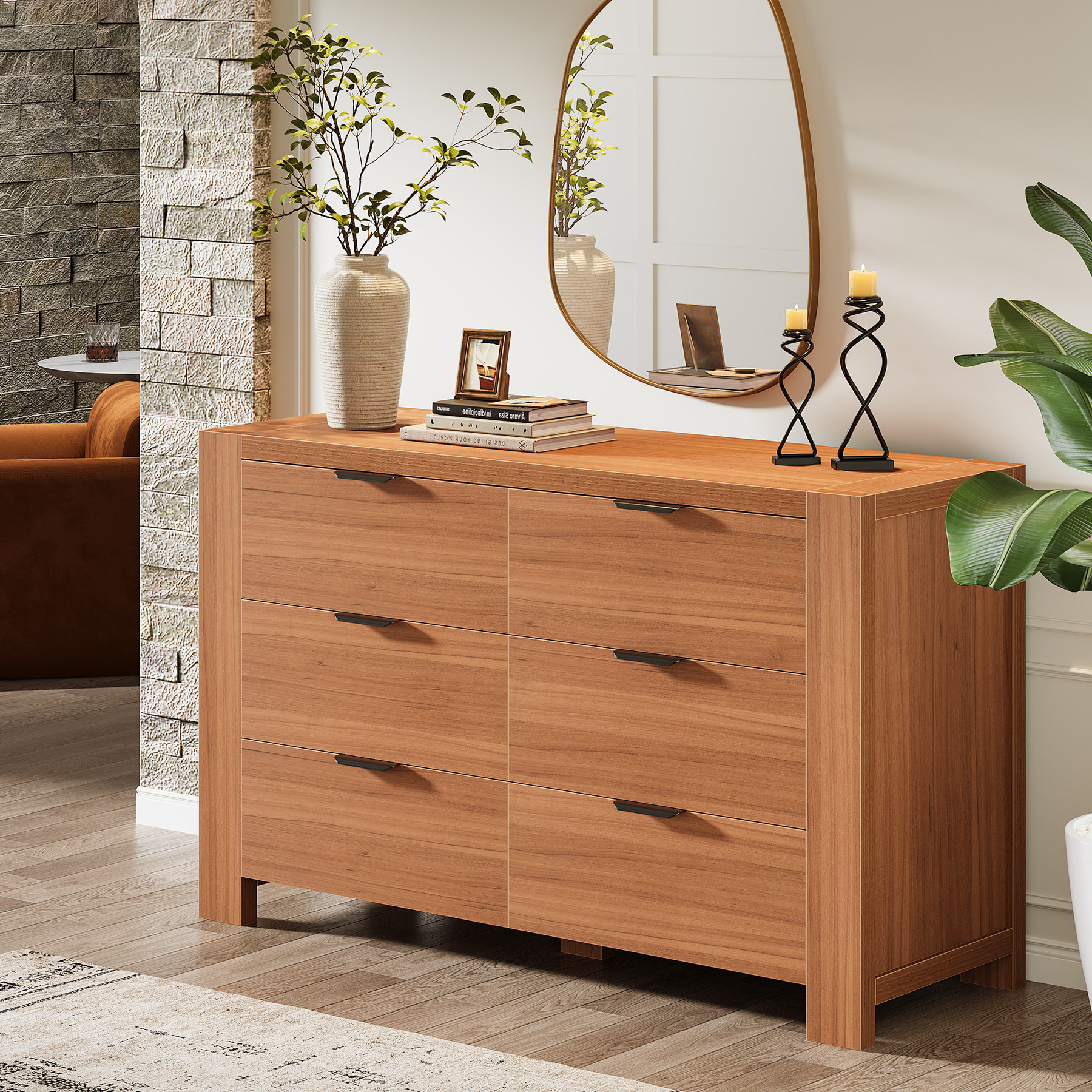 Ebern Designs 55-Inch 6-Drawer Dresser | Wayfair