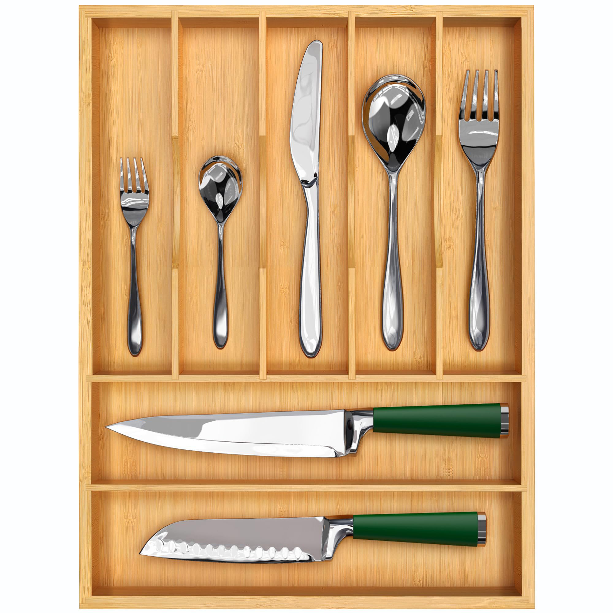 PSA LABORATORY FURNITURE LLC Luxury Bamboo Kitchen Drawer Organizer ...