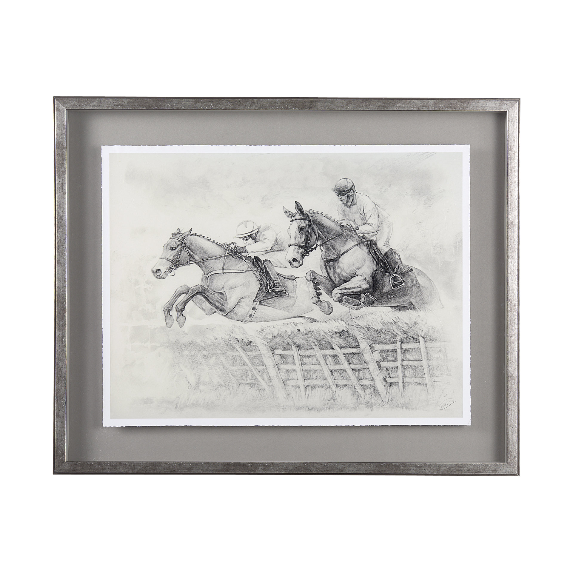 Wildon Home® Horse Racing II a Hand Embelished Textured Framed Art ...