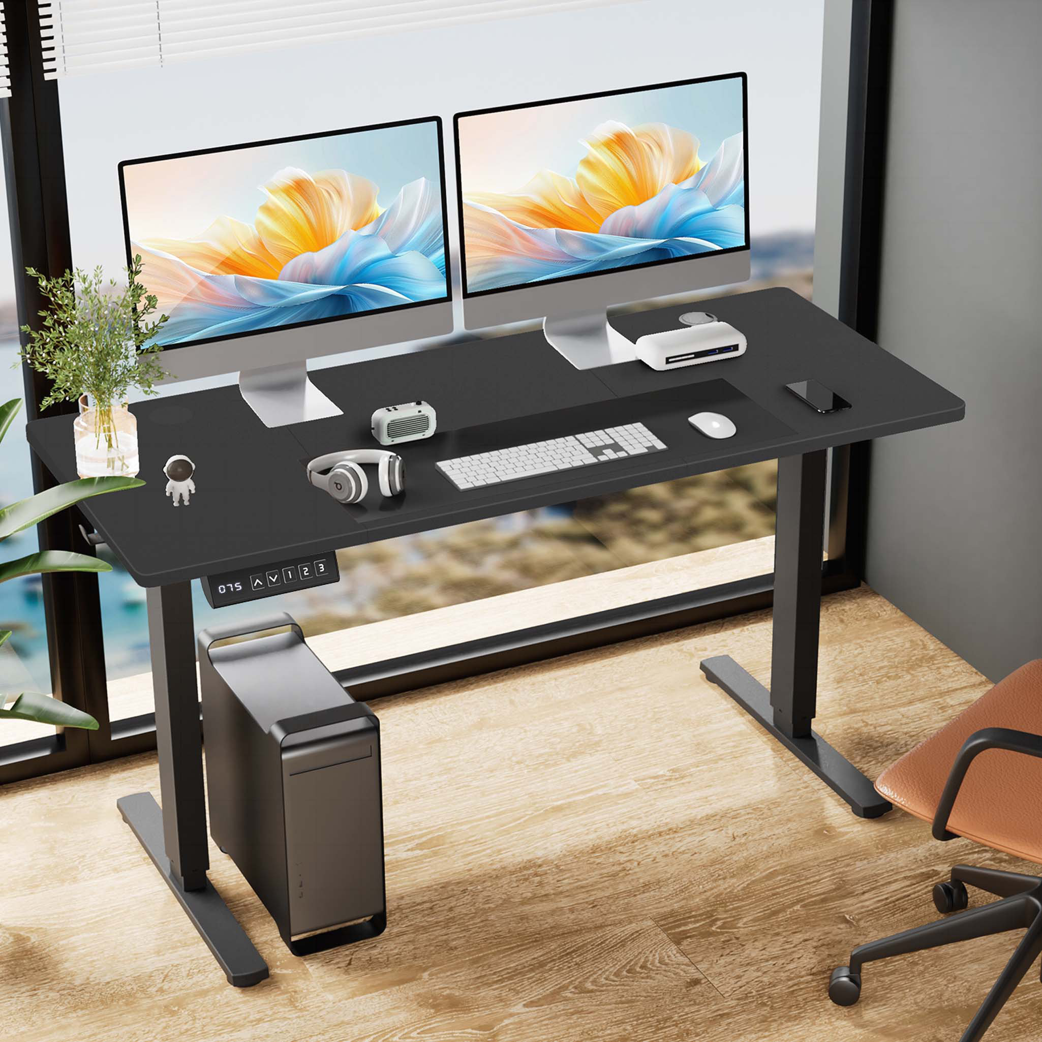 Wrought Studio Standing Desk Adjustable Height 63 x 24 Inch Electric ...