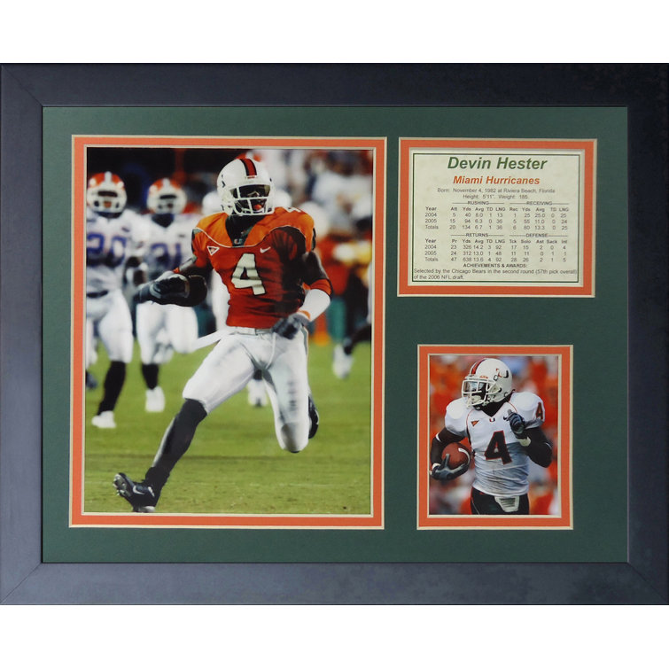 Legends Never Die Devin Hester - Miami Hurricanes Framed Memorabilia ...