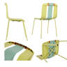 George Oliver 4-Pack Modern Striped Color Block Chairs, Pp Plastic Seat ...