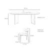 RESROS Sintered Stone Dining Table with V Shaped Solid Wo | Wayfair