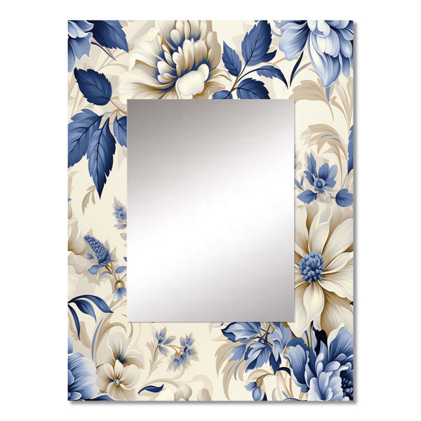 Fleur De Lis Living Victorian Blue And White Flowers Damask - Damask ...