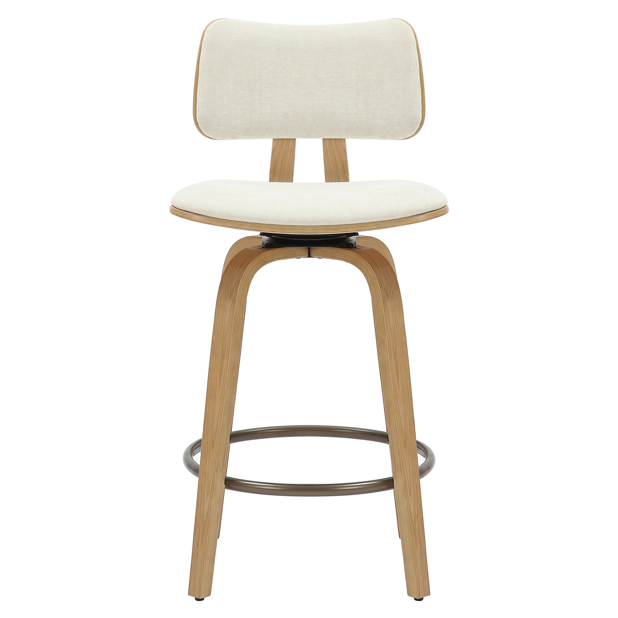 Wade Logan® Baljiwan Mid-Century Fabric And Wood 26" Counter Stool With ...