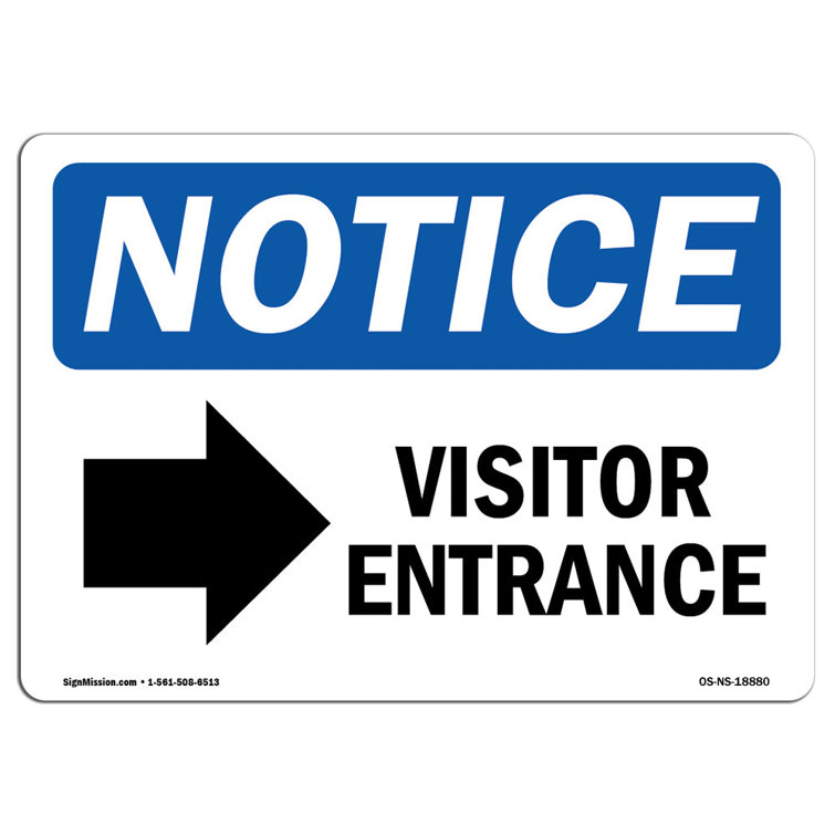 SignMission Visitor Entrance Sign | Wayfair